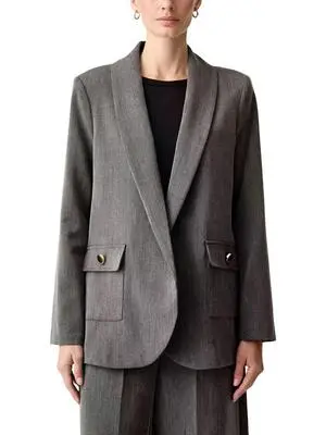 FRACOMINA Shawl Lapel Button-detail Blazer - Grey