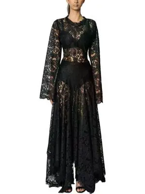 MIAU BY CLARA ROTESCU Lace Maxi Dress - Black