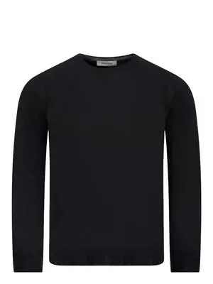 GRAN SASSO Crew Neck Wool Sweater - Black