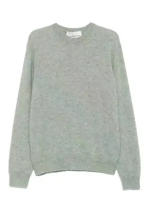 AMARANTO Brushed Knit Crew Neck Sweater - Green