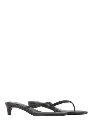 12 STOREEZ Thong Kitten Heel Sandals - Black