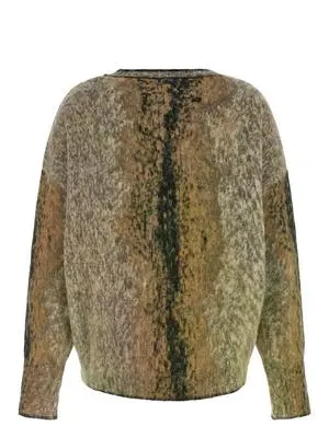 NUDE Abstract Pattern Brushed Texture Sweater - Brown