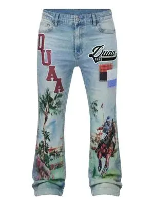 DUAA Printed Relaxed Fit Jeans - Blue