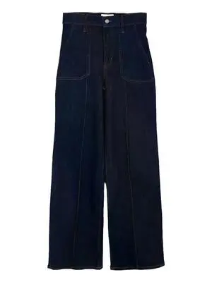 FRAME Le Slim Palazzo Pintuck-pocket Jeans - Blue