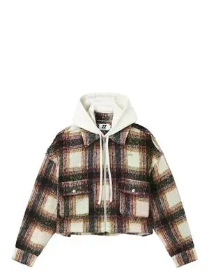 Izzue Checked Hooded Jacket - Neutrals