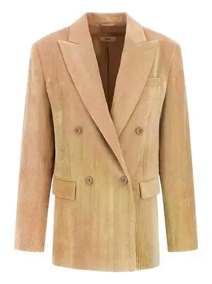 Herno Double-breasted Corduroy Blazer - Brown