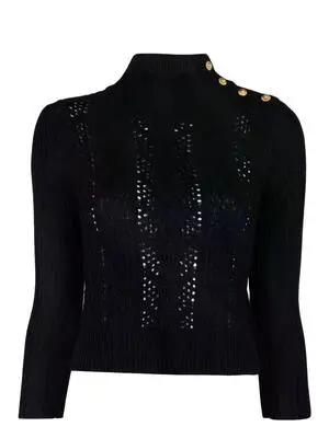 L'AGENCE L'Agence Kamdyn Cable-Knit Mock Neck Sweater