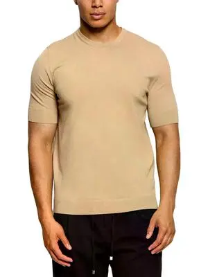 Hugo Slim-fit Knit T-shirt - Neutrals