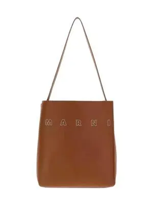 Marni Embroidered Logo Tote Bag - Brown