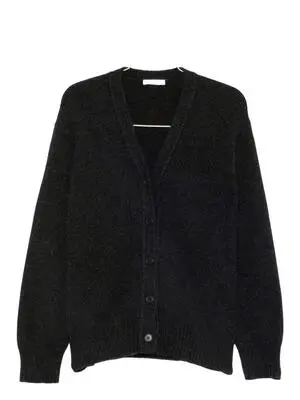 THE ROW Ribbed-knit V-neck Cardigan - Grey