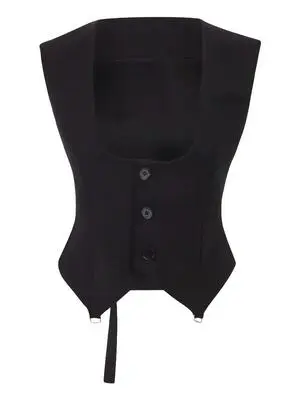 SSHEENA Ssheena Black Square Neck Waistcoat