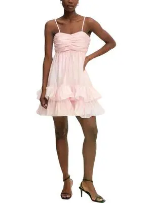 MORGAN Morgan Ruched Tiered Mini Dress