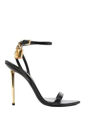 TOM FORD Padlock Leather Sandals - Black