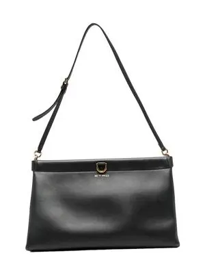 Etro Calf Leather Clutch Bag With Gold-tone Logo - Black