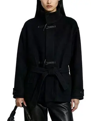 LEMAIRE Short Duffle Coat In Wool - Black