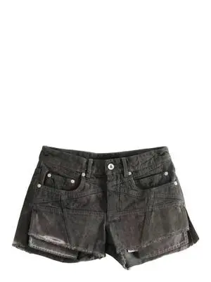 Rick Owens Distressed Denim Shorts - Grey