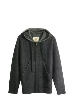 UMA WANG Ribbed Zip-up Hoodie - Grey