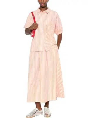 MAISON123 Brune Striped Midi Skirt - Pink