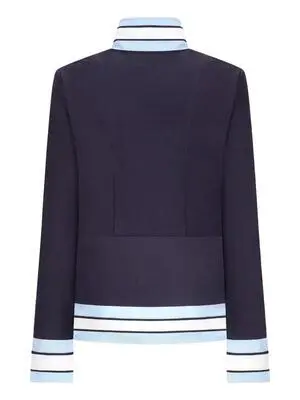 HOUSE OF GRAVITY Zip-fastening Sweatshirt With Stripe Trim - Blue