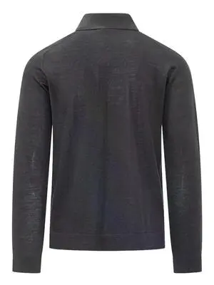 Premiata Wool And Silk Long-sleeve Polo Shirt - Blue