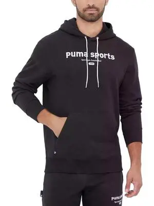 PUMA Logo-print Drawstring Hoodie - Black