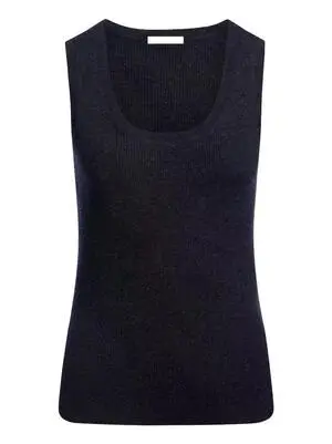 12 STOREEZ Ribbed Knit Wool Tank Top - Grey