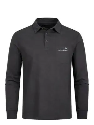 HARMONT & BLAINE Long-sleeve Pocket Polo Shirt - Grey