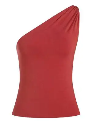 12 STOREEZ 12 STOREEZ One-Shoulder Draped Top Red