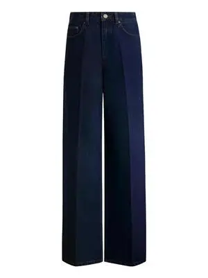 12 STOREEZ Button-fastening Wide-leg Jeans - Blue