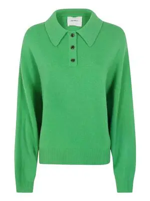 LISA YANG Etta Cashmere Polo Shirt - Green