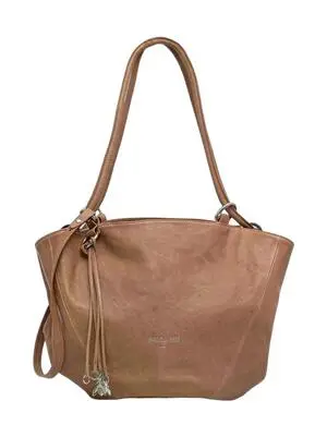 Patrizia Pepe Calf Leather Tote Bag With Logo Detail - Neutrals