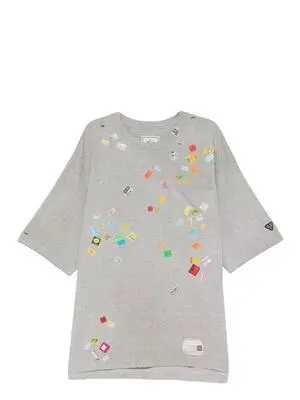 Mihara Yasuhiro Price Tag Sticker Printed T-shirt - Grey