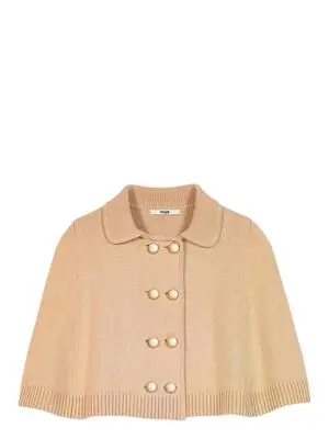 MAJE Maje Wool Blend Cape With Gold-Tone Buttons