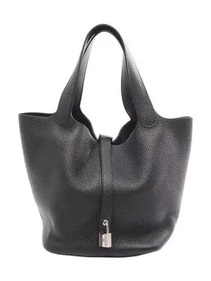 Hermès Clemence Picotin Lock 22 Handbag - Black