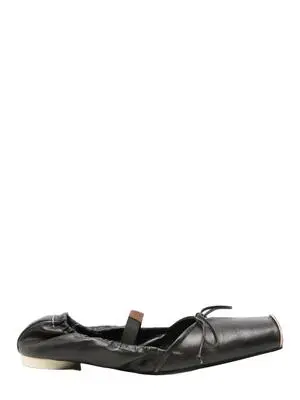 MAISON MARGIELA Square-toe Leather Ballet Flats - Black