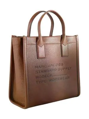 Marc Jacobs Logo-embossed Grained Leather Tote Bag - Brown