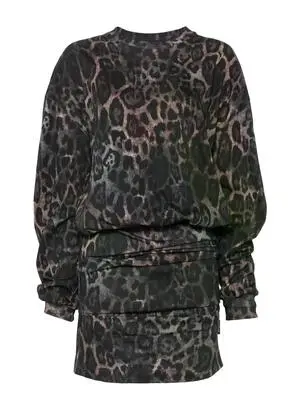 Just Cavalli Leopard-print Mini Dress - Black