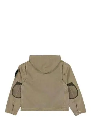 Stone Island Mineral Dyed Cotton Gabardine-tc Hooded Jacket - Neutrals