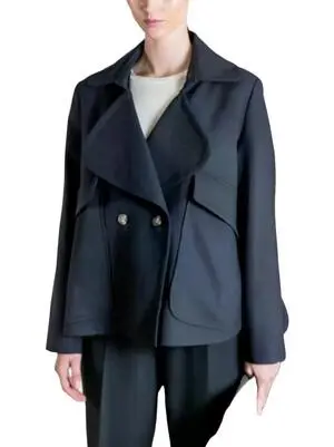 PSOPHIA Double-breasted Flared Jacket - Black