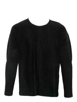 Issey Miyake Pleated Long-sleeve T-shirt - Black
