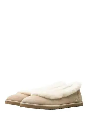 UGG Zora Shearling-trim Suede Ballet Flats - Neutrals