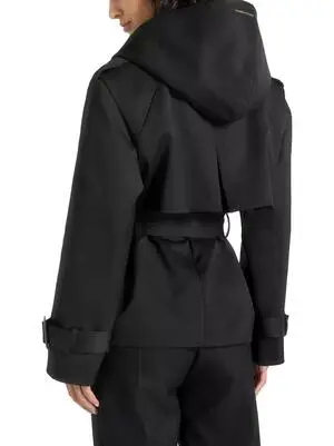 Manière De Voir Maniere De Voir Kassidy Hooded Double-breasted Wool-blend Trench Coat - Black