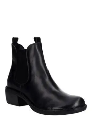 Fly London Elasticated Leather Chelsea Boots - Black