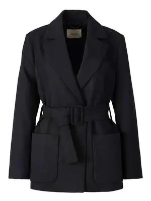 Dorothee Schumacher Refreshing Ambition Belted Notch-lapel Jacket - Blue