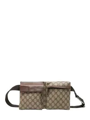 Gucci Gg Supreme Double Pocket Belt Bag - Neutrals