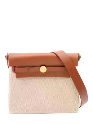 Hermès Military Toile And Vache Hunter Herbag Zip 20 Crossbody Bag - Neutrals
