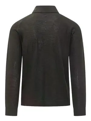 Premiata Long-sleeve Polo Sweater - Black