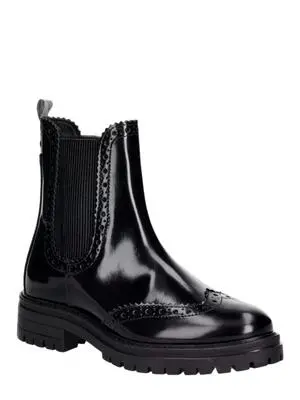 Barbour Fawne Brogue-detail Chelsea Boots - Black