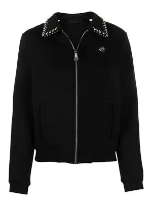 Philipp Plein Embellished Bomber Jacket - Black
