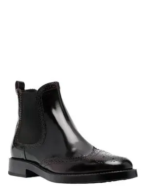 TOD'S Brogue Detail Chelsea Boots - Red